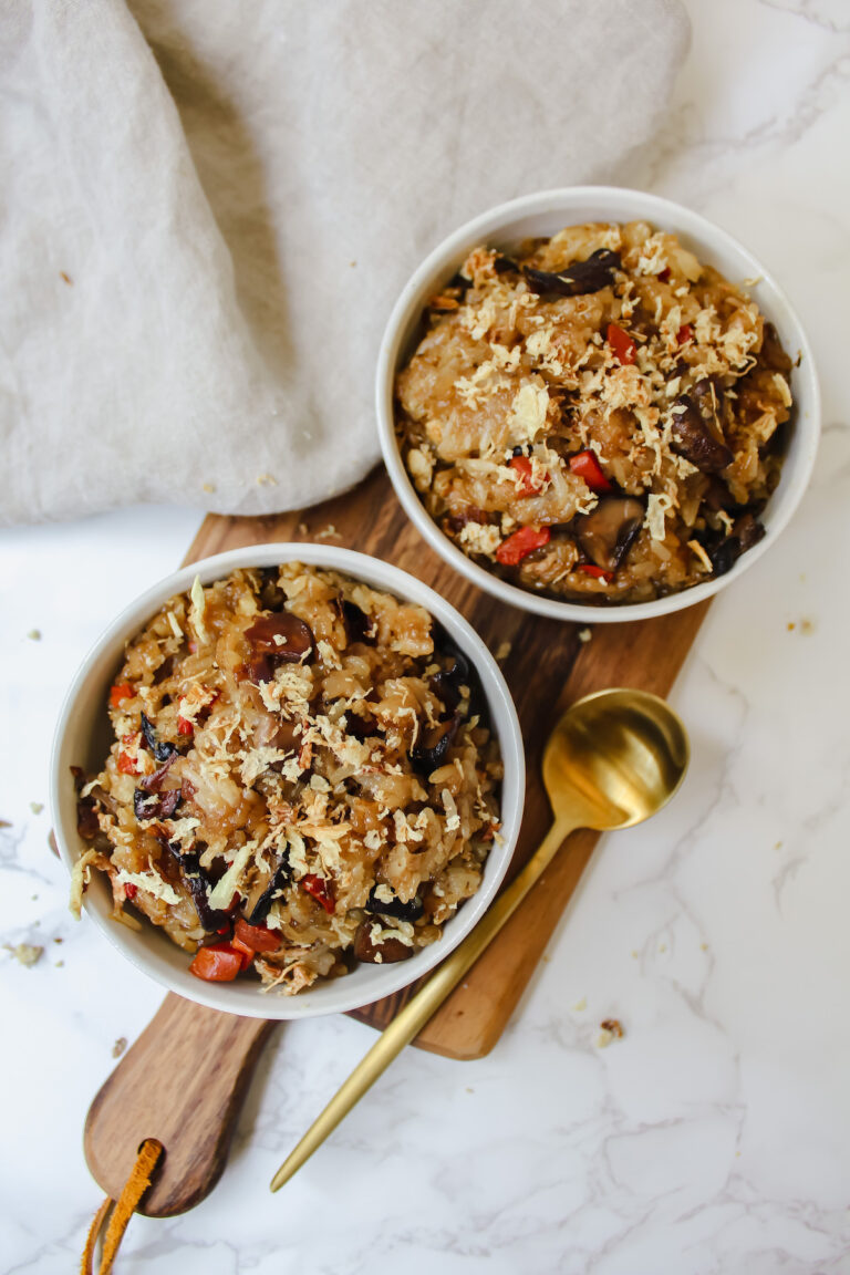 Vegan Rice Cooker Chinese Sticky Rice (Nuo Mi Fan) - Nuts About Greens