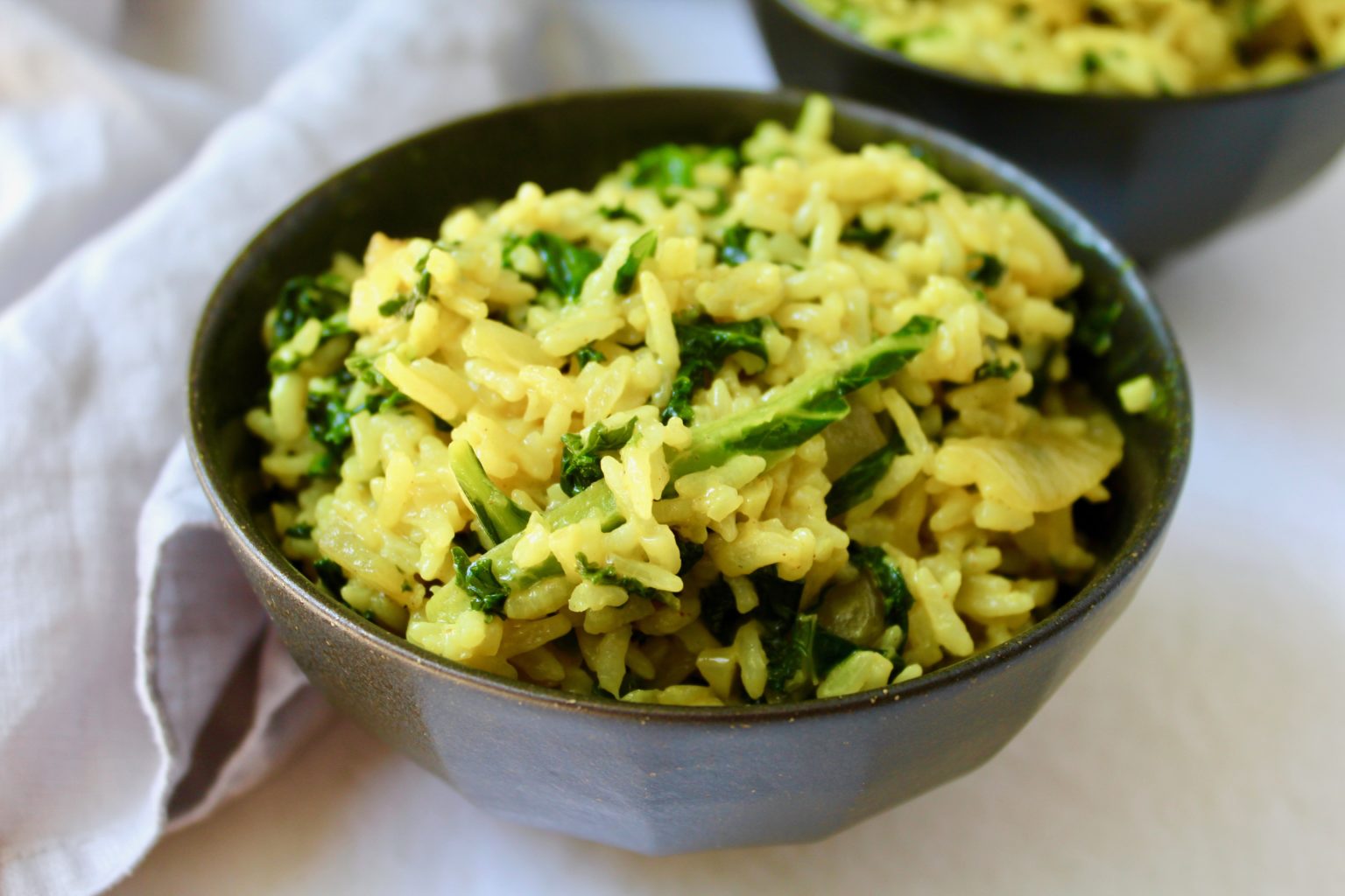 Creamy Coconut Golden Rice (vegan, gluten-free) - Nuts About Greens