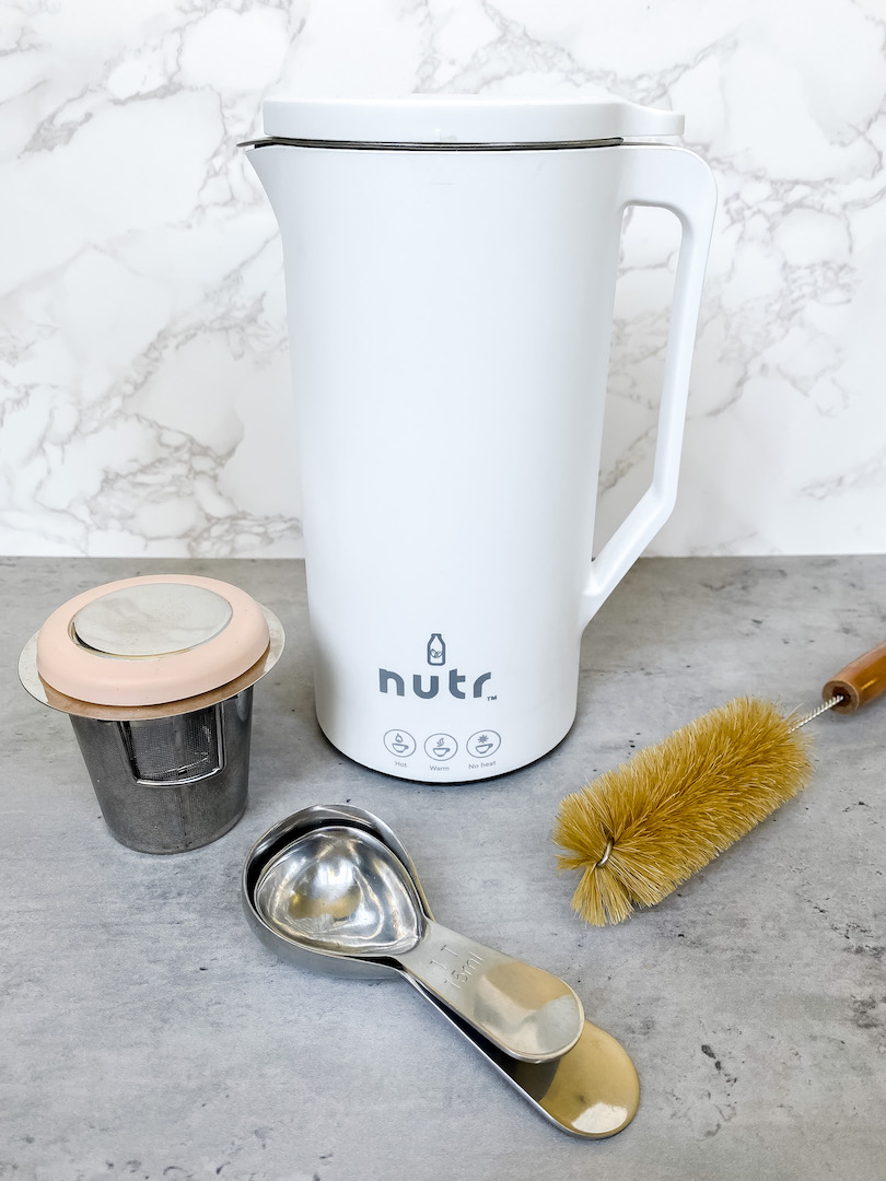 Hot Pumpkin Spice Maple Cashew Milk in the Nutr Machine - Nuts About Greens