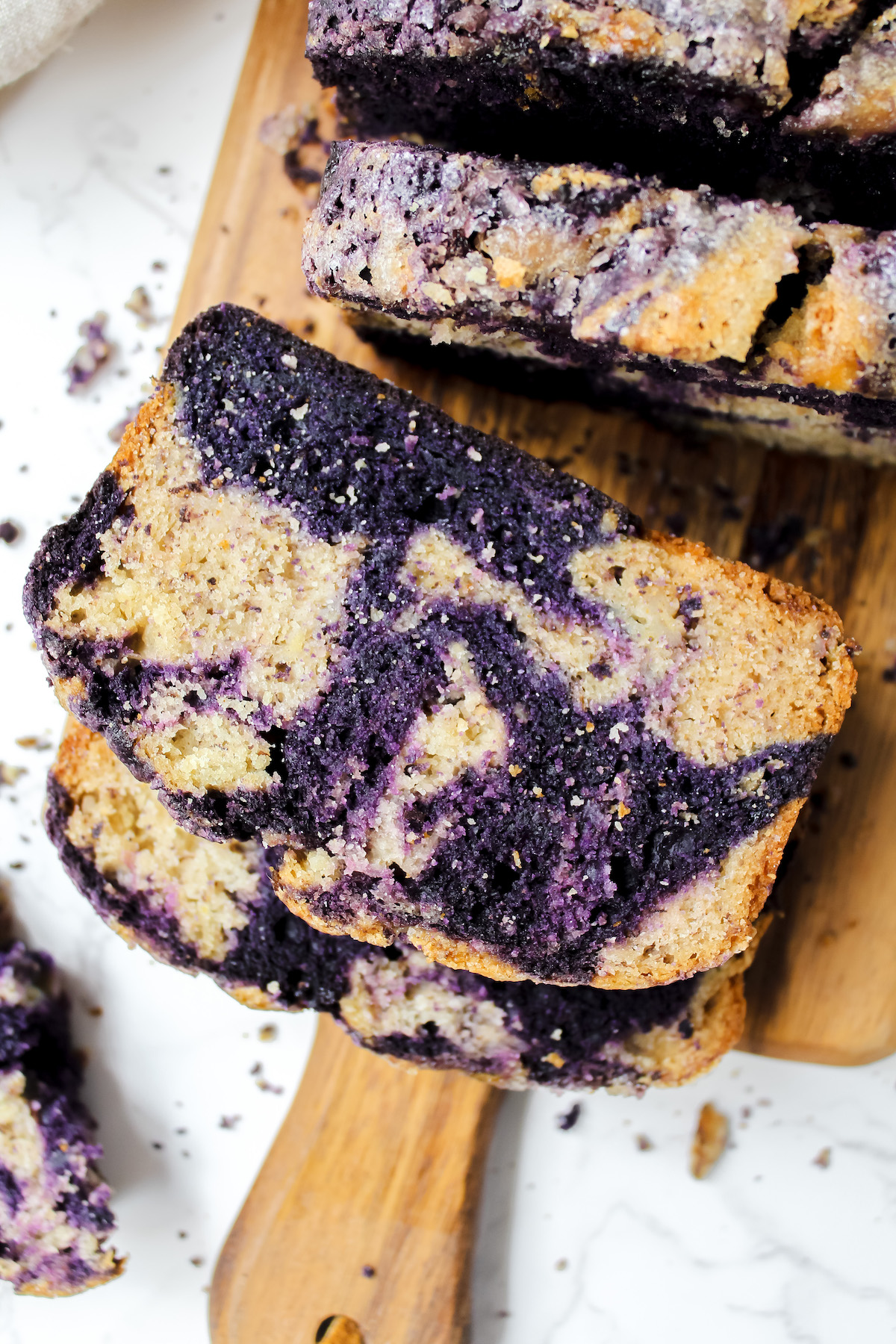 Marbled Ube Banana Bread (vegan) - Nuts About Greens