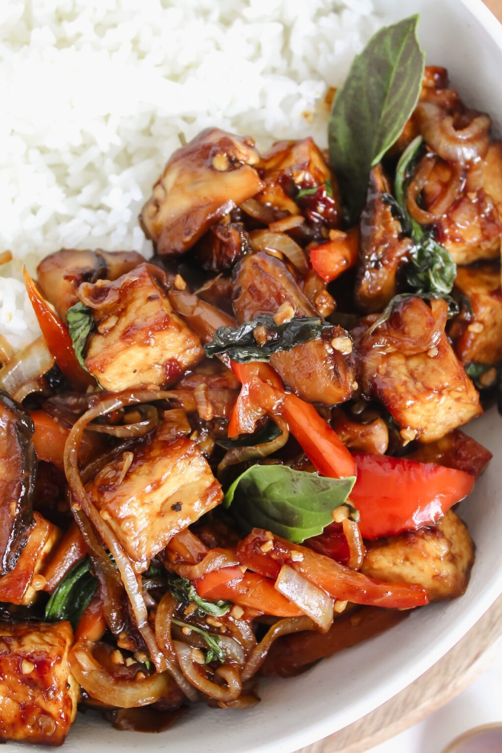 Thai Basil Tofu Stir Fry (Pad Kra Pao inspired) - Nuts About Greens