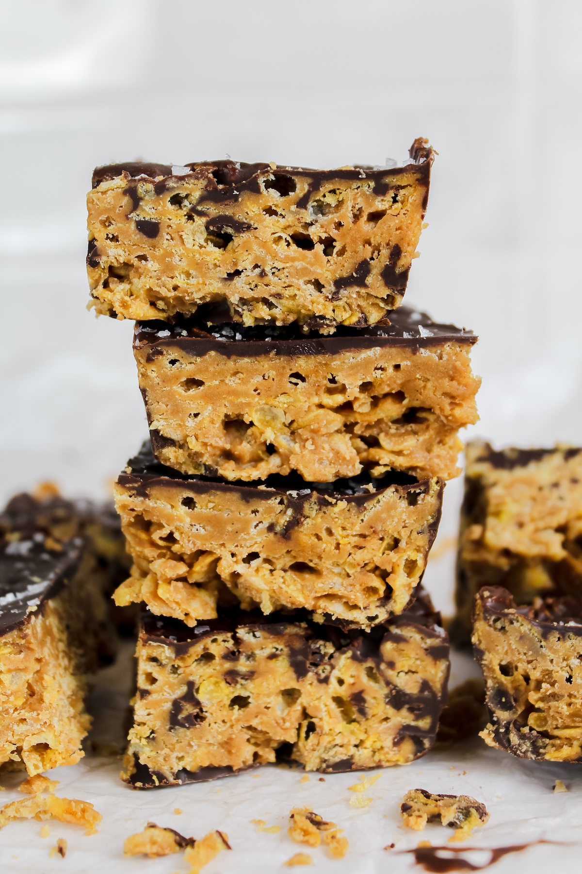 Chocolate Peanut Butter Protein Cornflake Bars (vegan, gluten-free ...